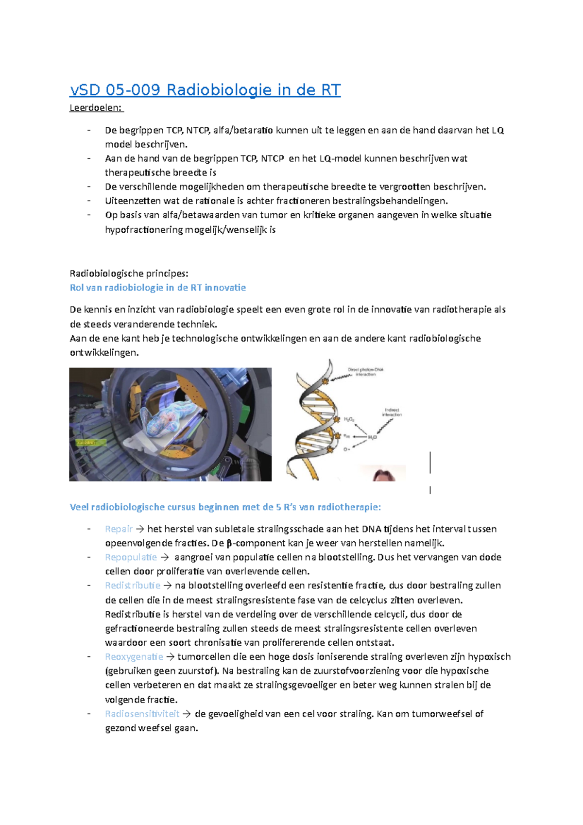 V SD 05-009 - sdddddddddddddddddd - vSD 05-009 Radiobiologie in de RT ...