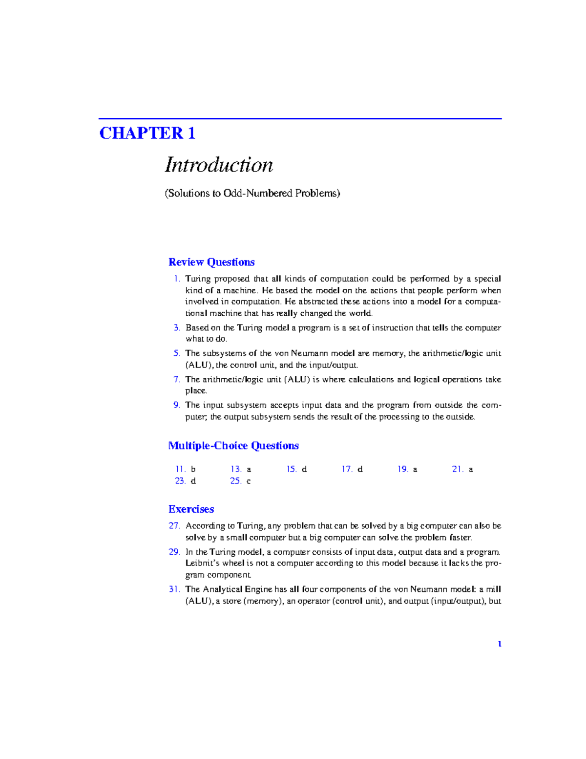 Ch-01 - Fourth edition - 1 CHAPTER 1 Introduction (Solutions to Odd-Numbered Problems) Review ...