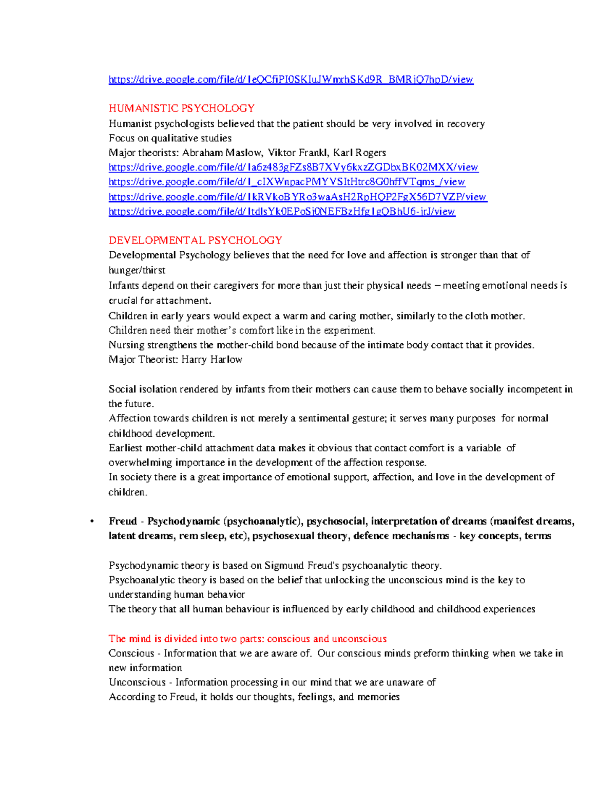 Part 2 of - Psychology Unit Test Review - drive.google/file/d ...