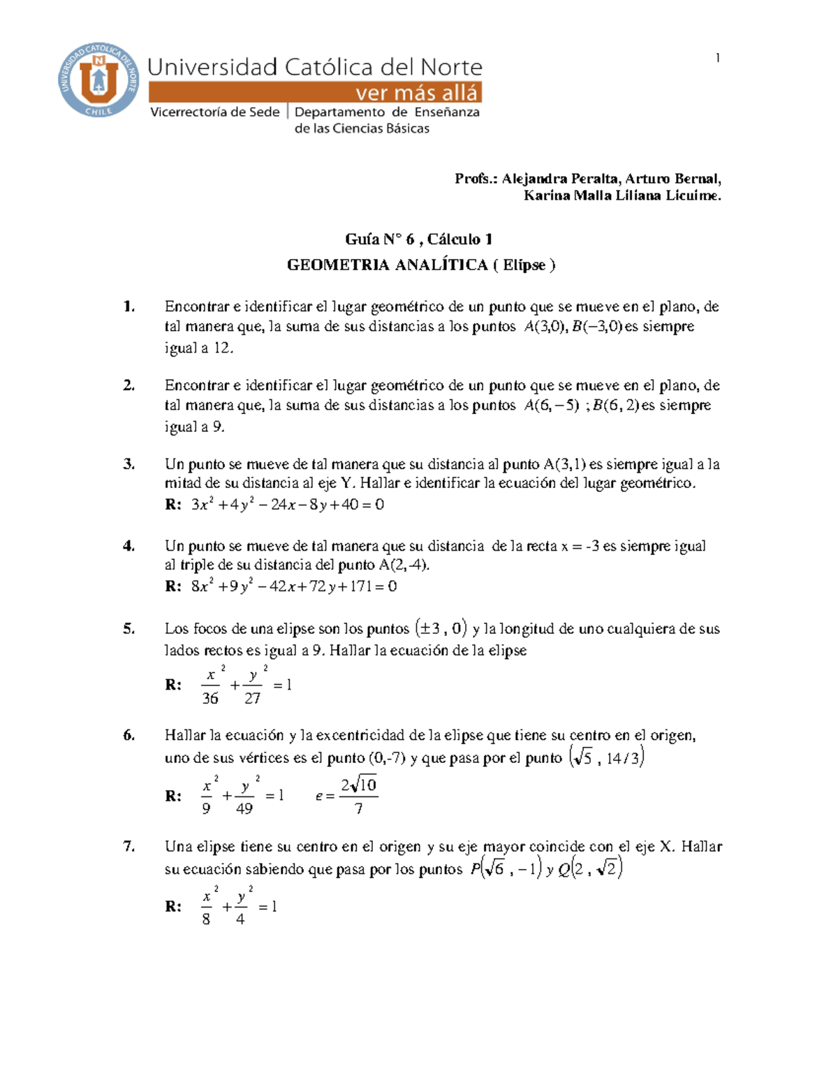 GUIA6 LG Y Elipse - ejercicios - 1 Profs.: Alejandra Peralta, Arturo ...