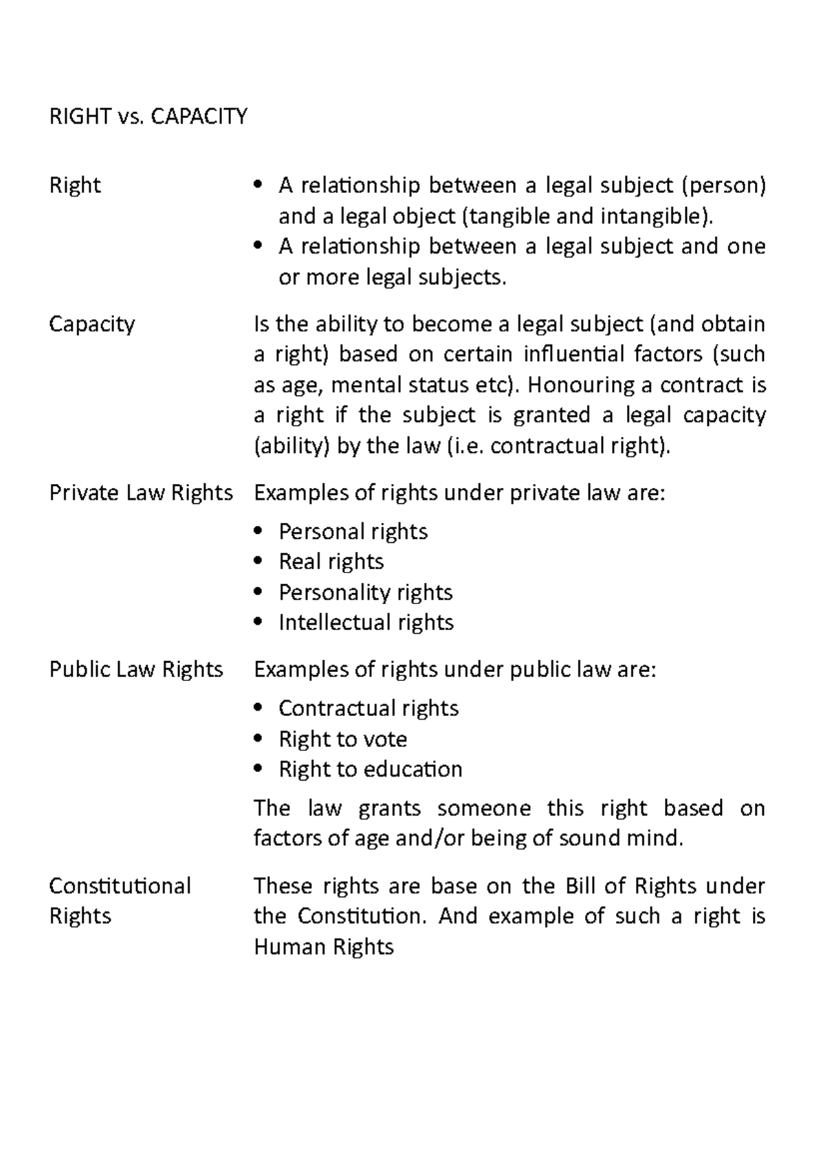SCL1501 Right vs Capacity - RIGHT vs. CAPACITY Right A relationship ...