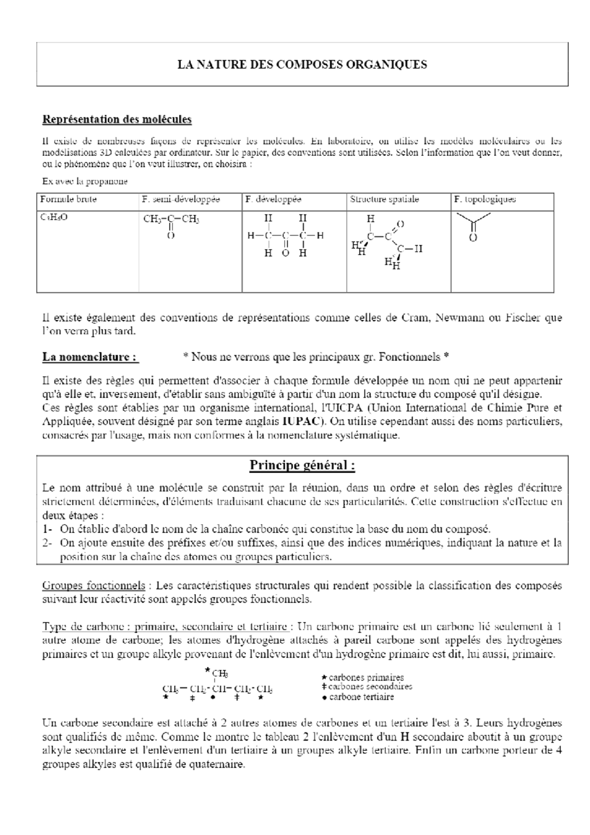 La nature des composés organiques (nomenclature) - FR 464 - Studocu