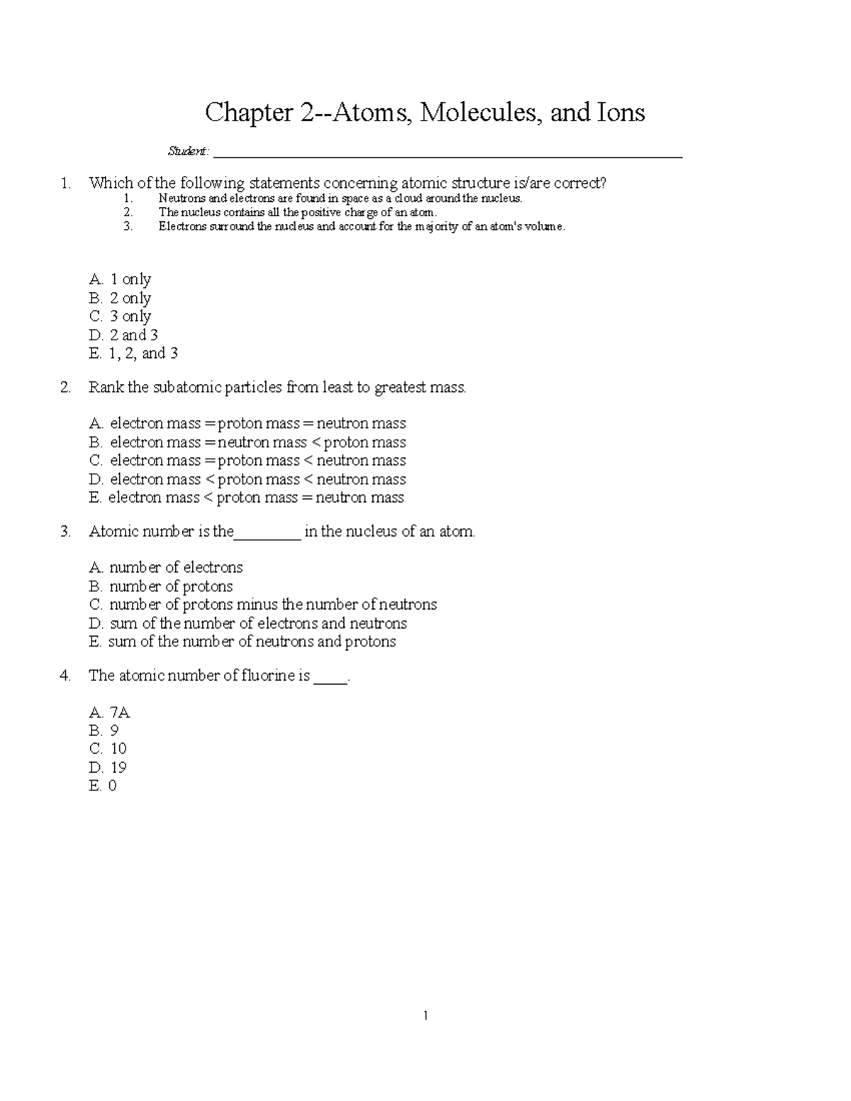 Chapter 2-Atoms, Molecules - - Studocu