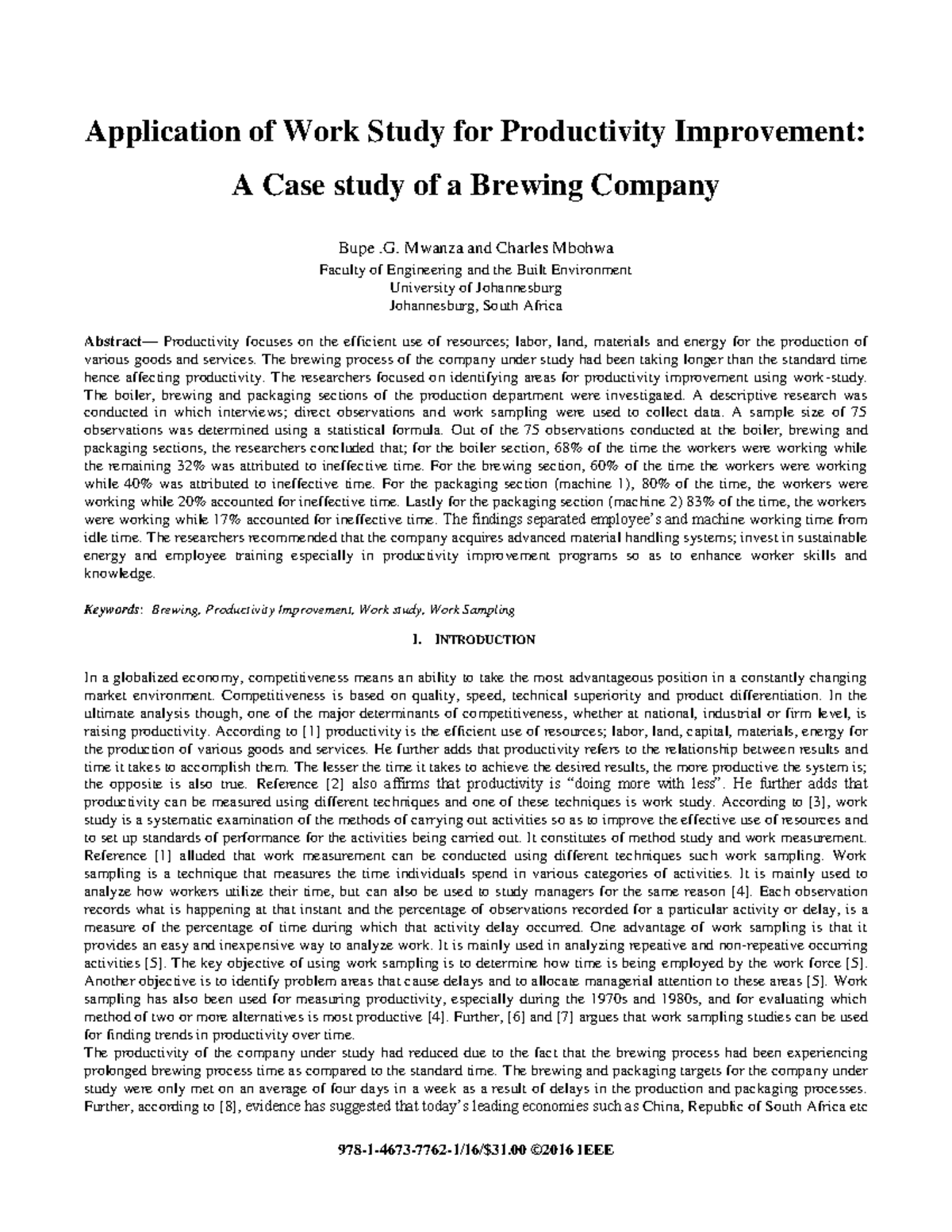 Uj 16304+ Source 1+ Source 1 - 978-1-4673-7762-1/16/$31 ©2016 IEEE Application of Work Study for ...