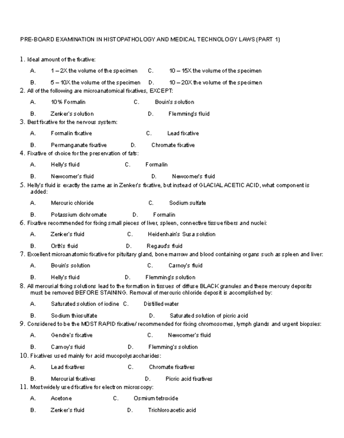 Preboards PART 1 - Practice questionnaire - PRE-BOARD EXAMINATION IN ...