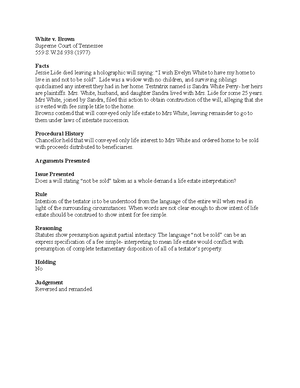 Johnson v M'Intosh - Case brief. - Johnson v. M’Intosh Supreme Court of ...
