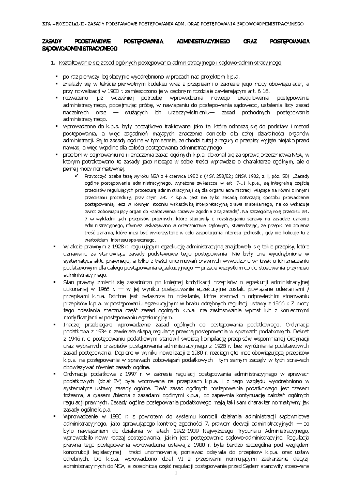 RozdziaĹ‚ 2 - Opracowanie 2 rozdziału dotyczącego tematyki postepowania administracyjnego. - Studocu