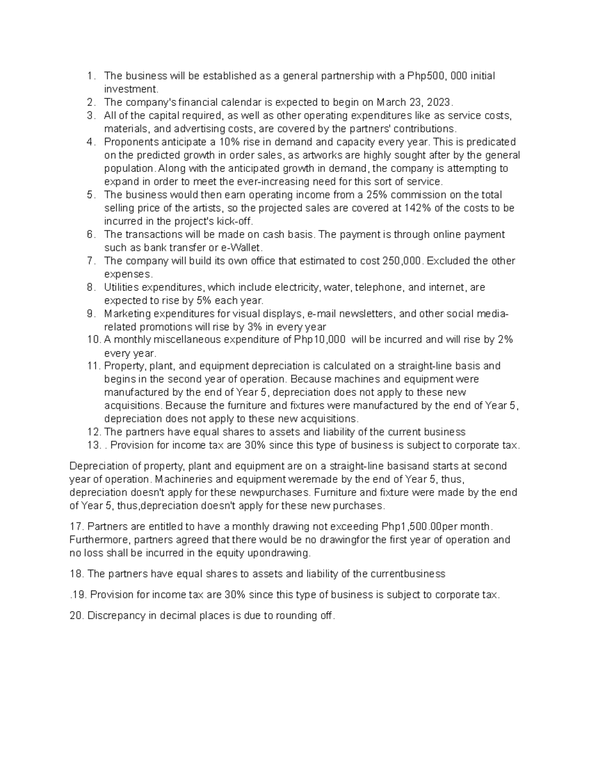 SBA - Bsa lecture notes - The business will be established as a general ...