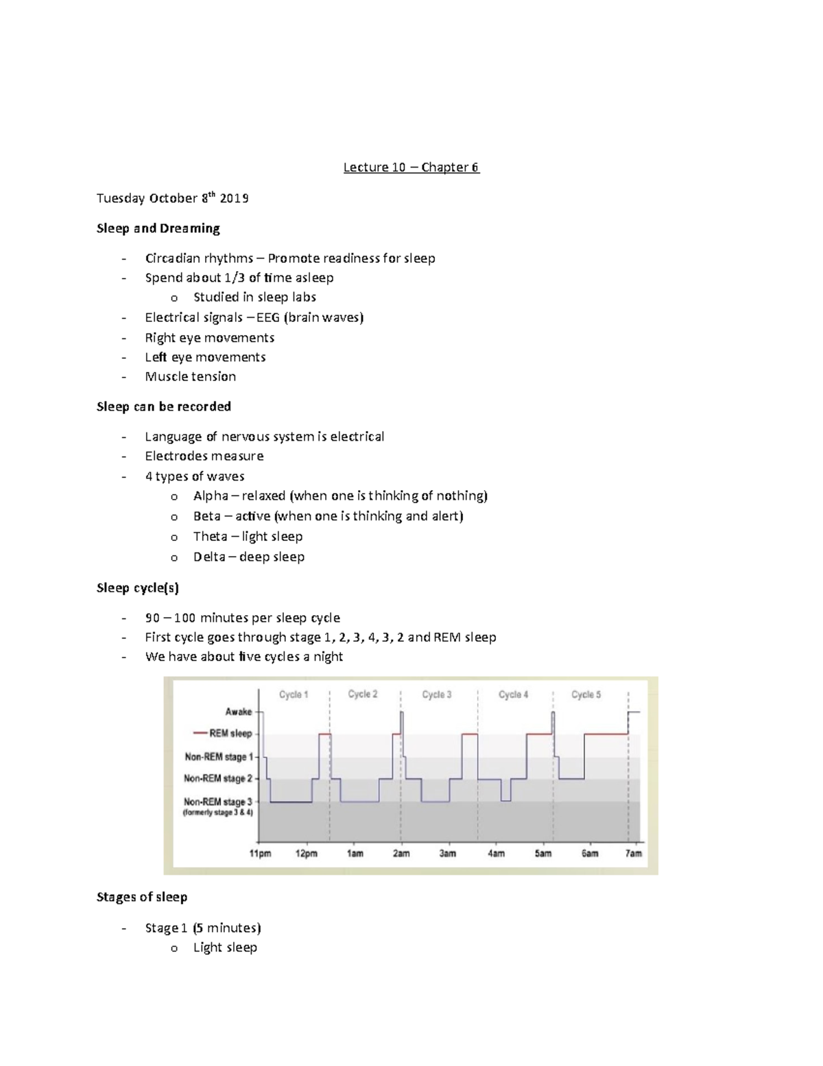 Lecture 10 - Chapter 6 - In class notes - Lecture 10 – Chapter 6 ...