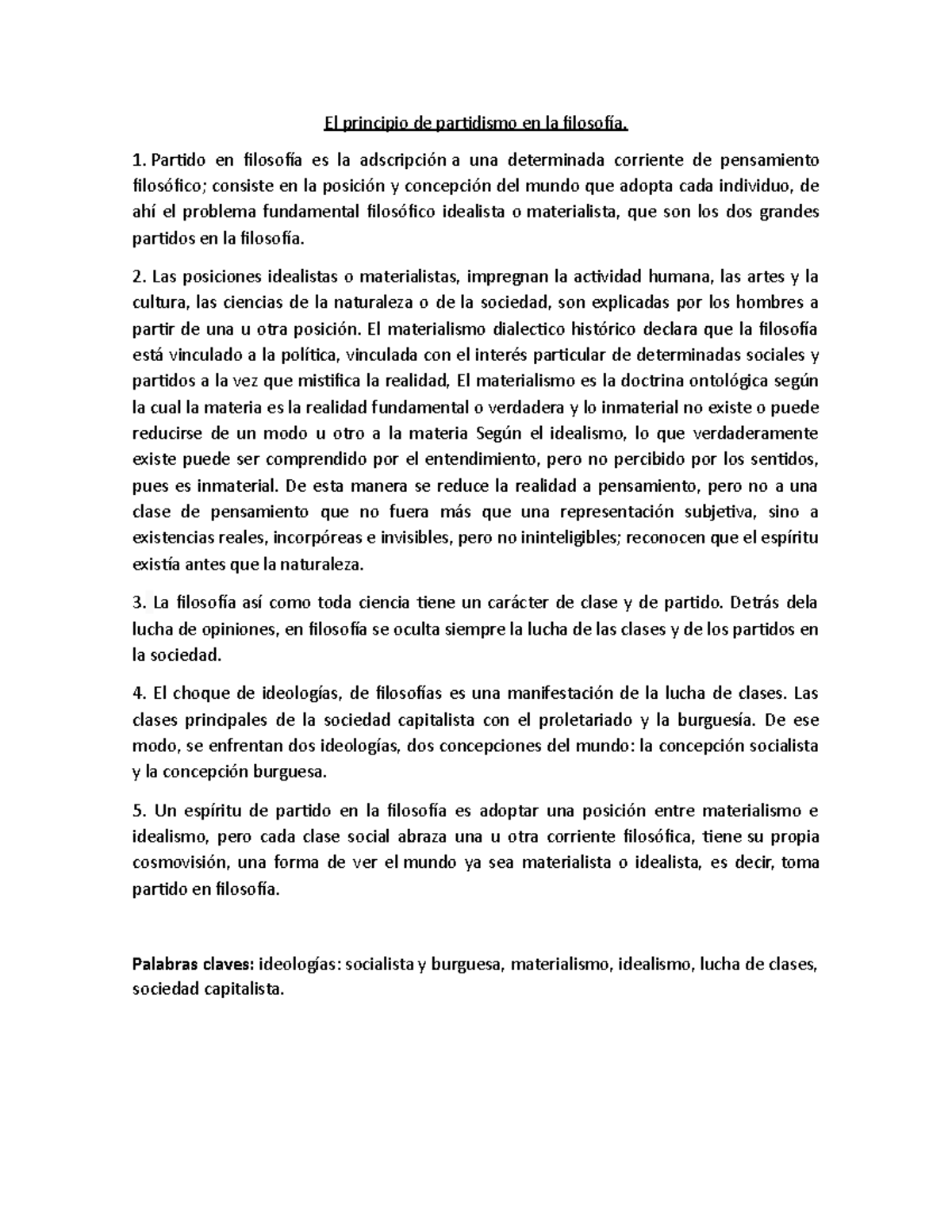 El principio de partidismo en la filosofía - Partido en filosofía es la ...