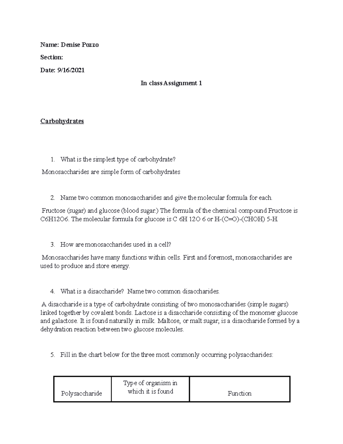 In class Assignment 1 - BSC1005 - Studocu