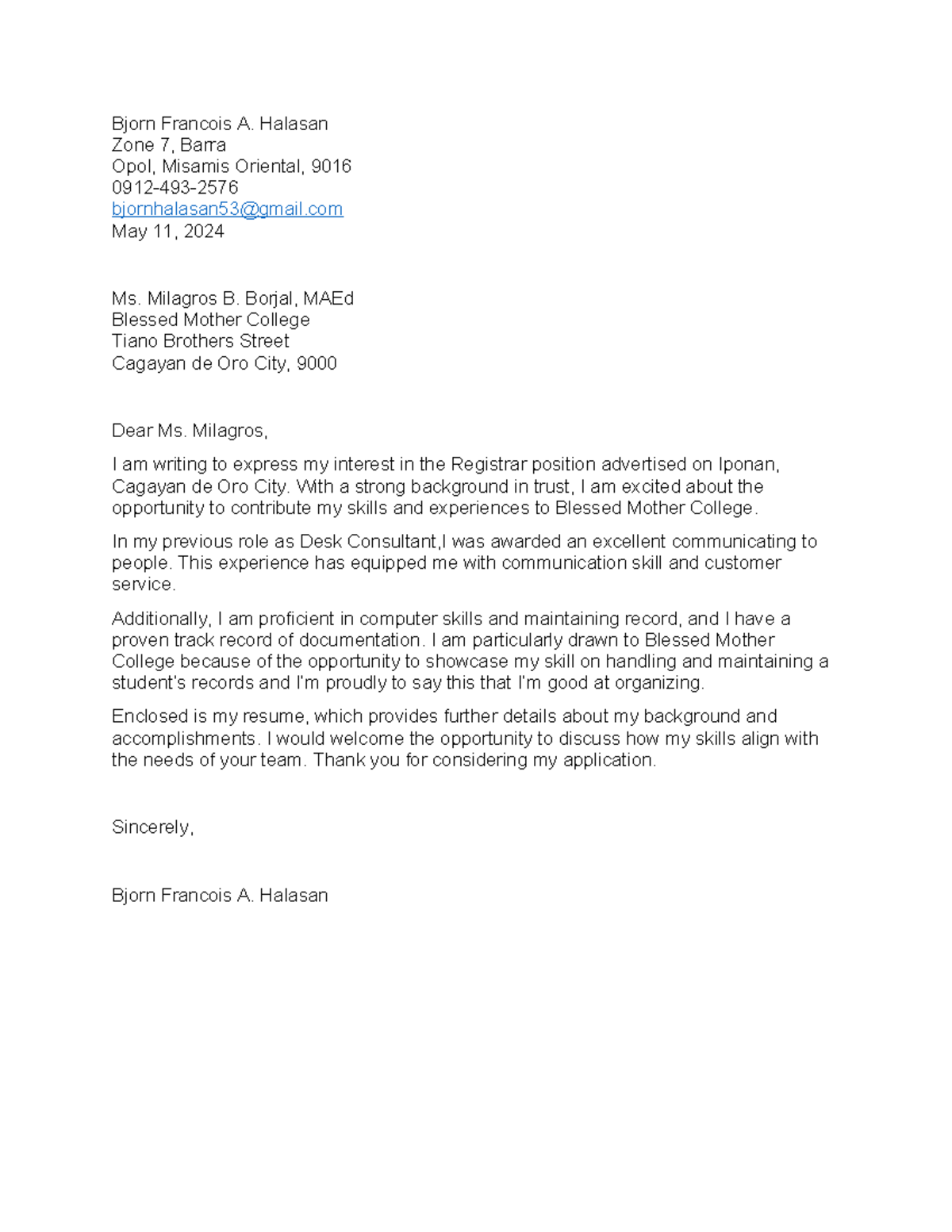 Immersion - Bjorn Francois A. Halasan Zone 7, Barra Opol, Misamis ...