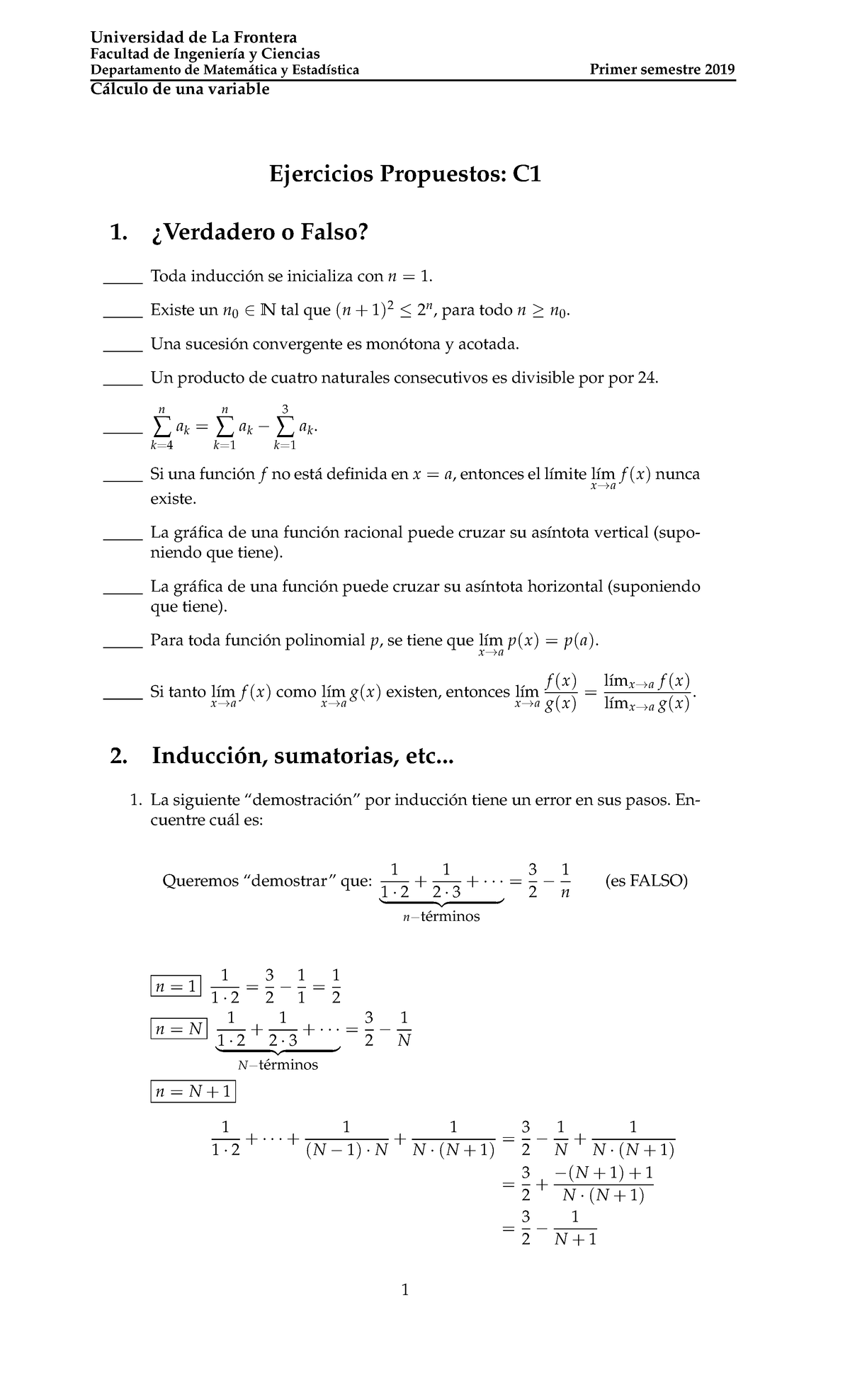 Ejercicios 1 - Hola - Universidad de La Frontera Facultad de Ingenier ...