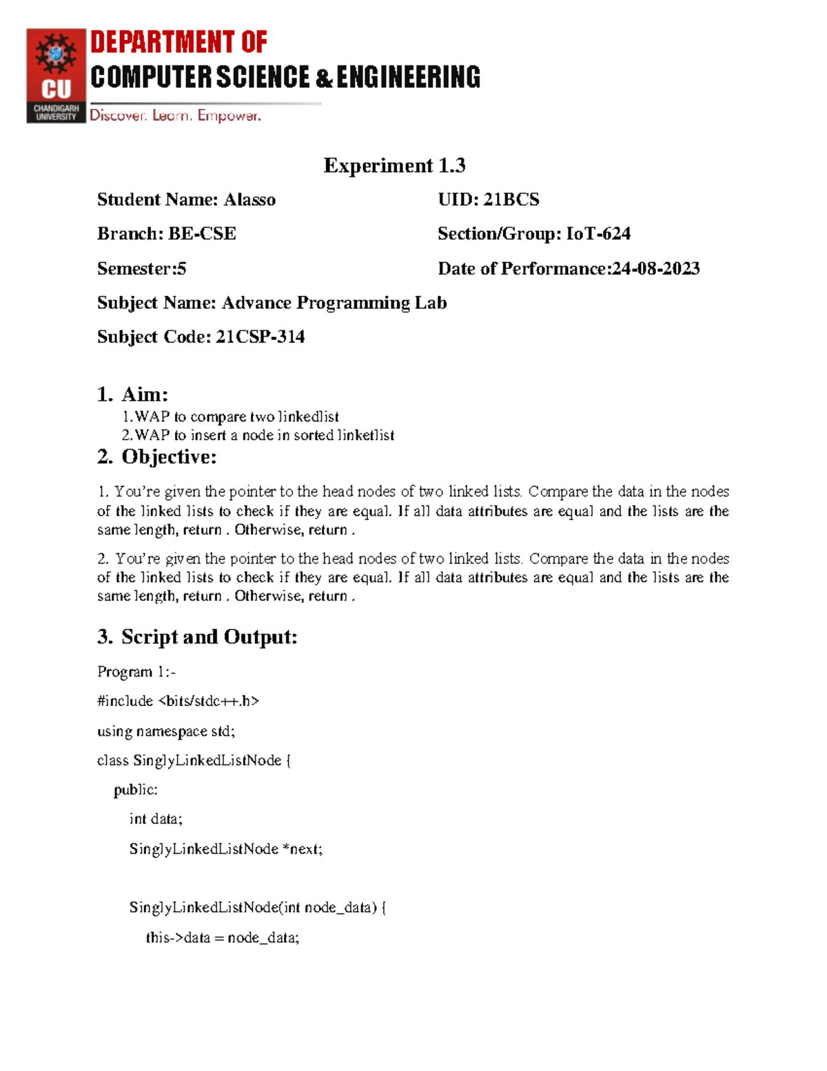 AP Worksheet 3 - Alasso - notes - COMPUTER SCIENCE & ENGINEERING ...