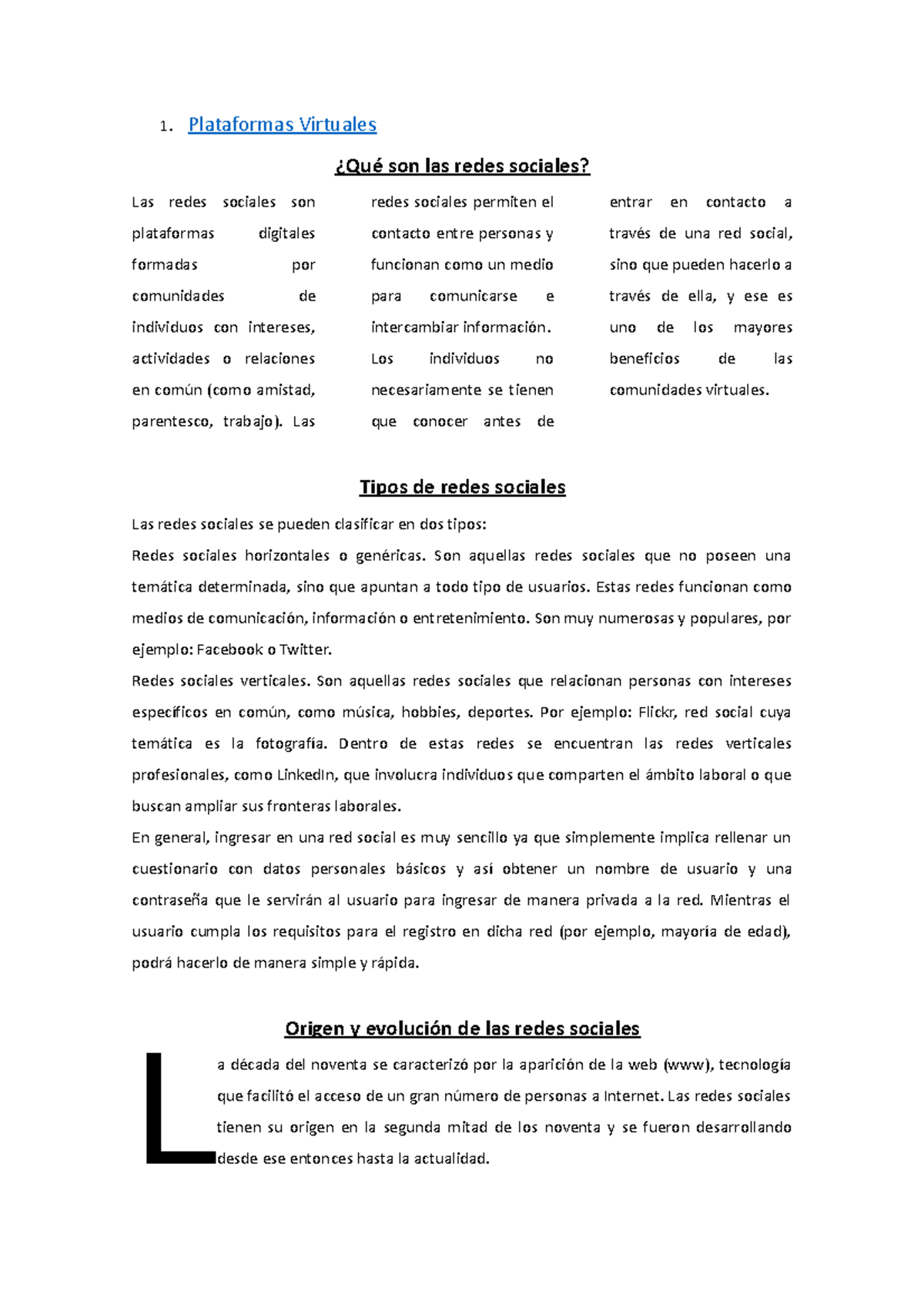 Redes sociales Tema 3 - 1. Plataformas Virtuales ¿Qué son las redes ...
