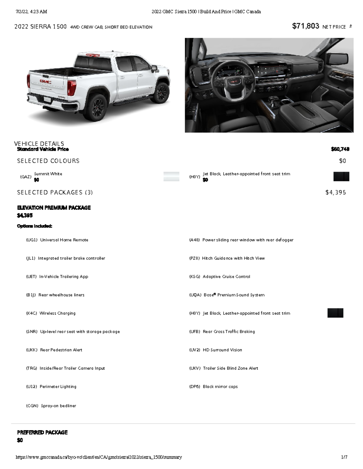2022 GMC Sierra 1500 Build And Price GMC Canada - 2022 SIERRA 15004WD ...