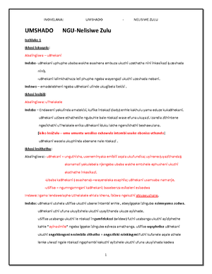 Isi Zulu Poetry - Basic IsiZulu poems that do not have any notes on ...
