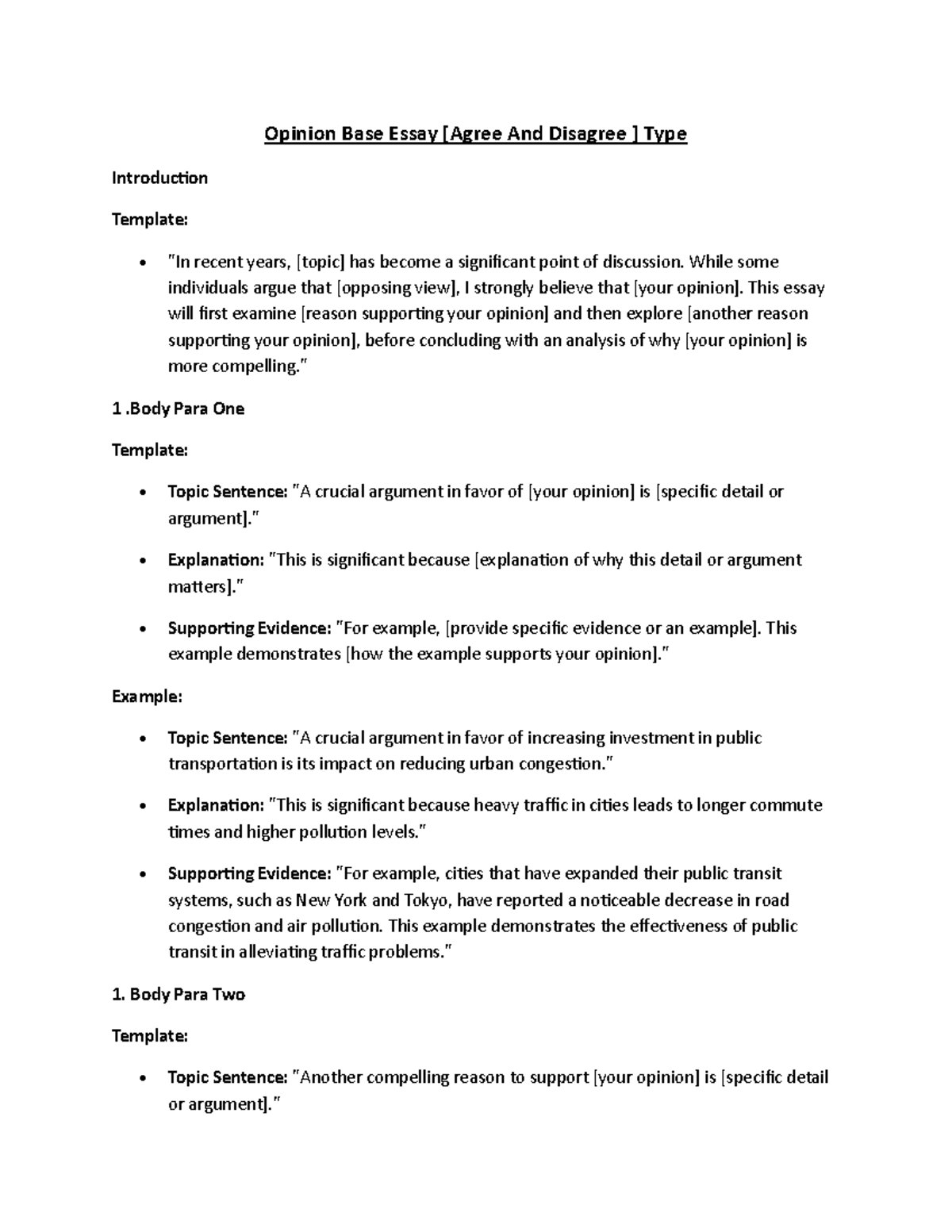 Opinion [Agree Disagree] - Opinion Base Essay [Agree And Disagree ...