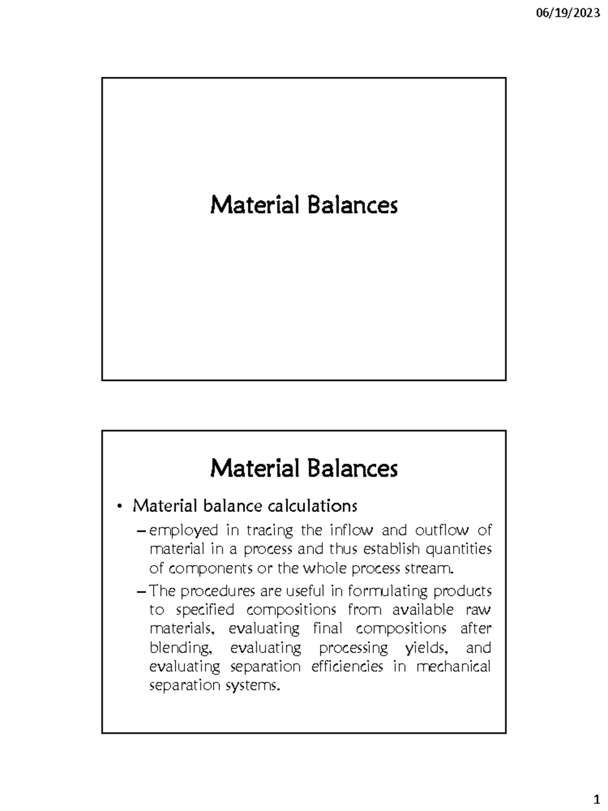 2. Material-Balances-Mass-1 - Material Balances Material Balances ...