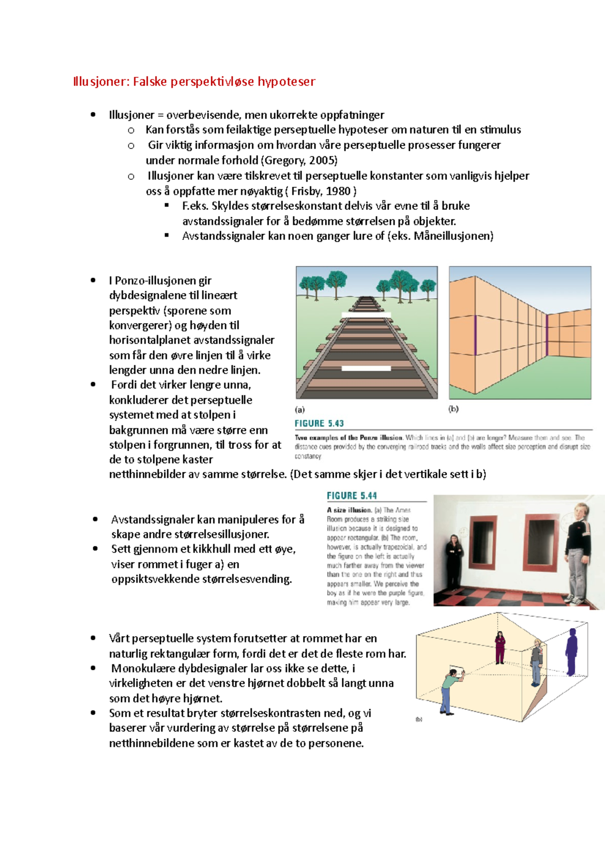 Kap. 5 Illusjoner - Illusjoner: Falske perspektivløse hypoteser ...