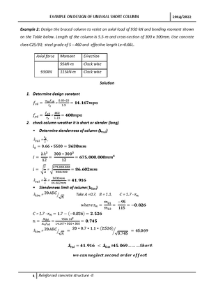 Example on Design of Circularl Short Column - EXAMPLE ON DESIGN OF ...