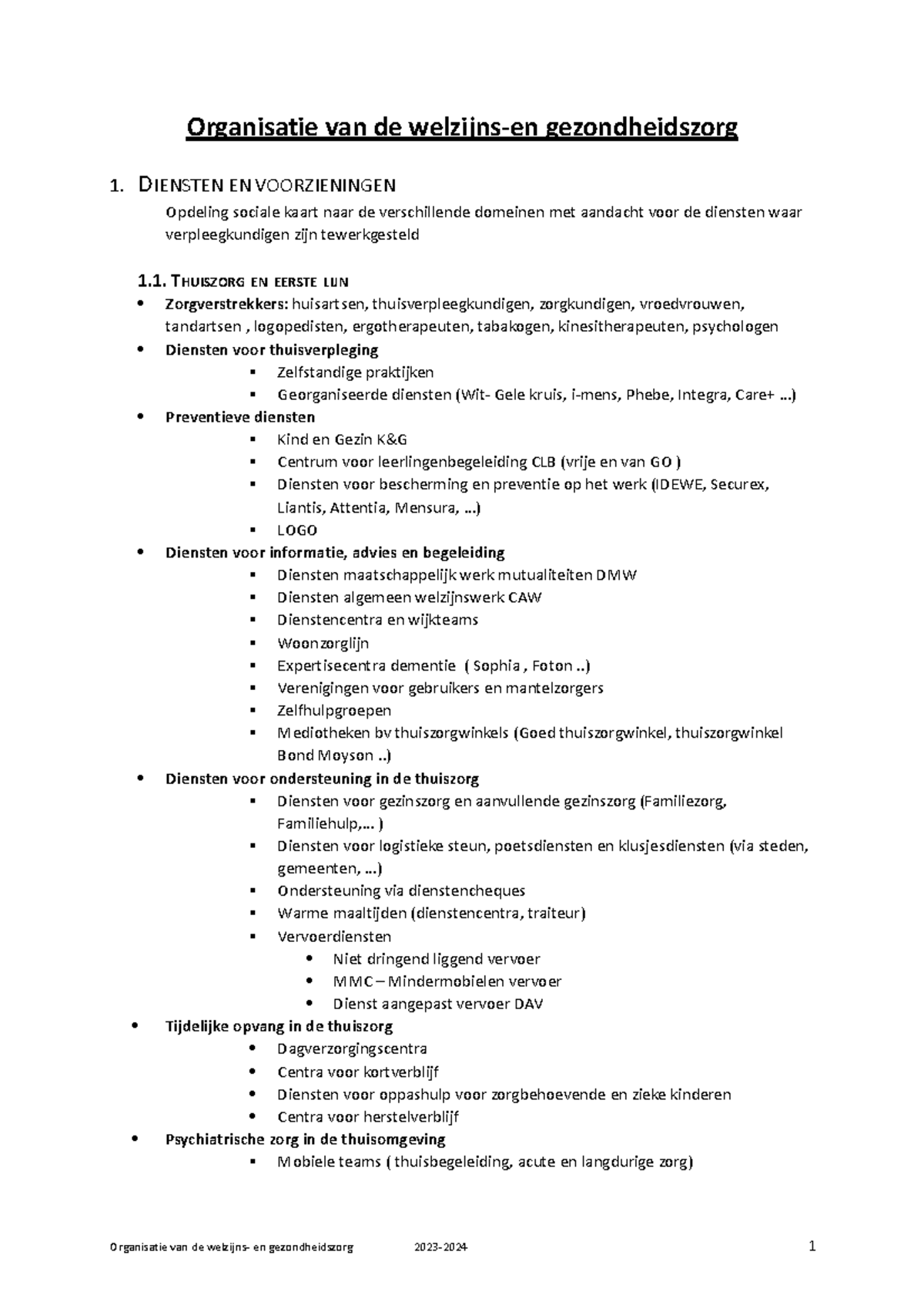 Schema organisatie van de gezondheidszorg - Organisatie van de welzijns ...