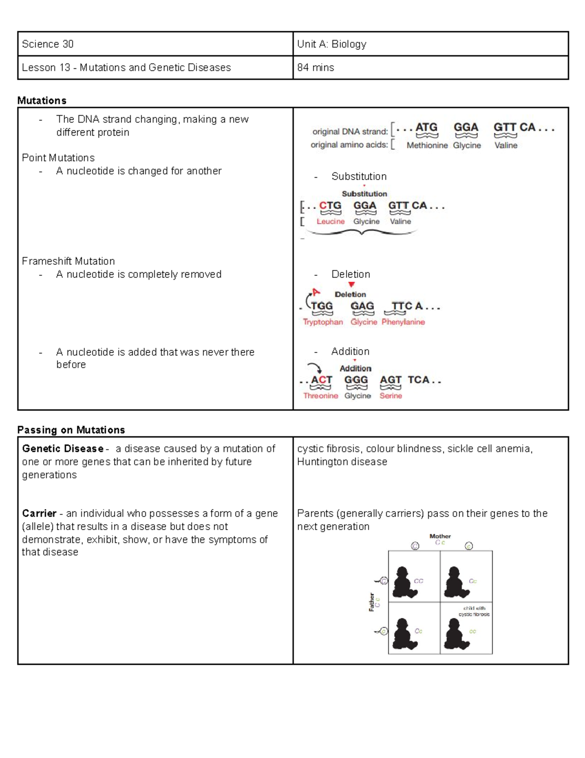 Mutations and Genetic Diseases - .. Pedigree Charts a set of standard ...