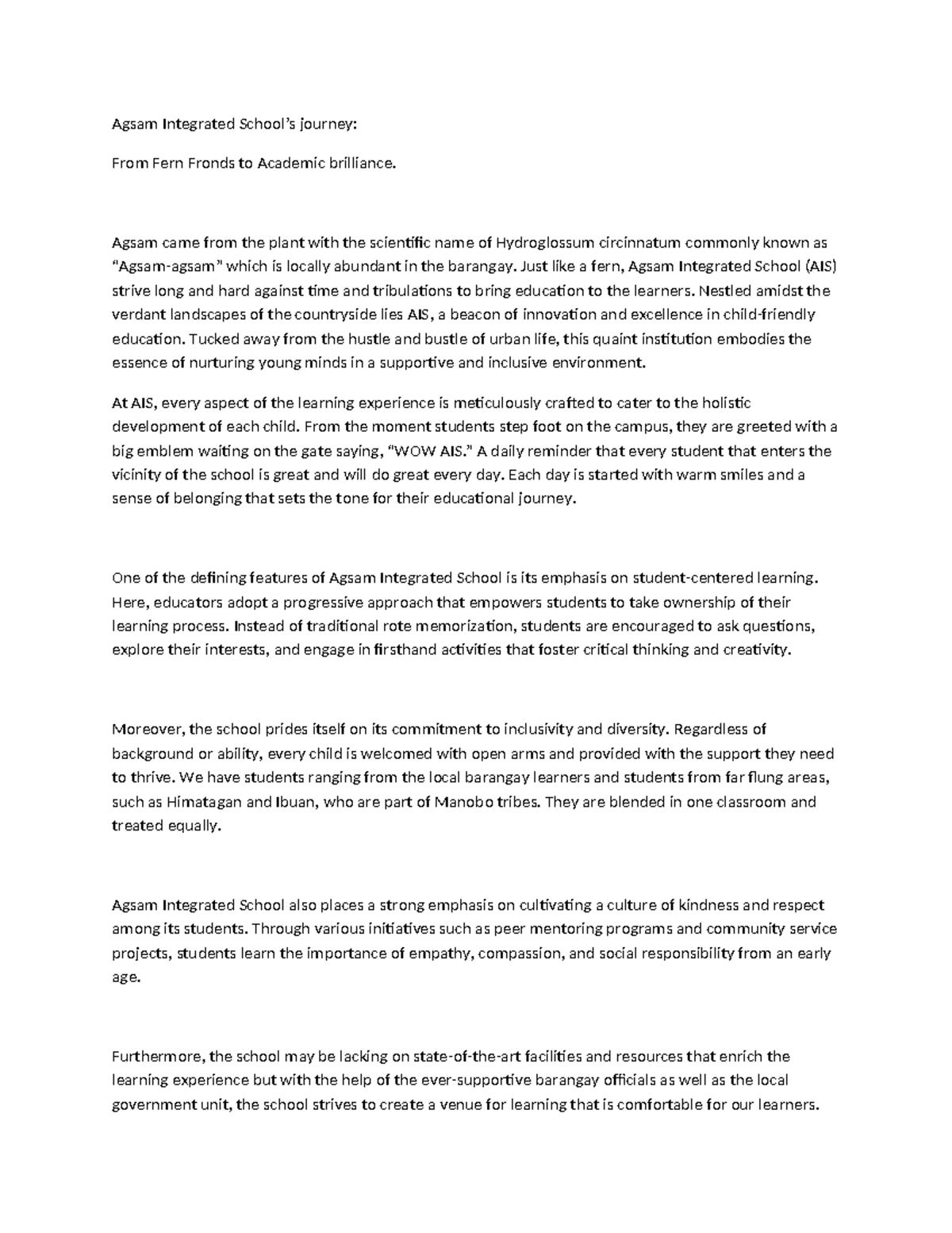 Exploring Agsam-WPS Office - Agsam Integrated School’s journey: From ...