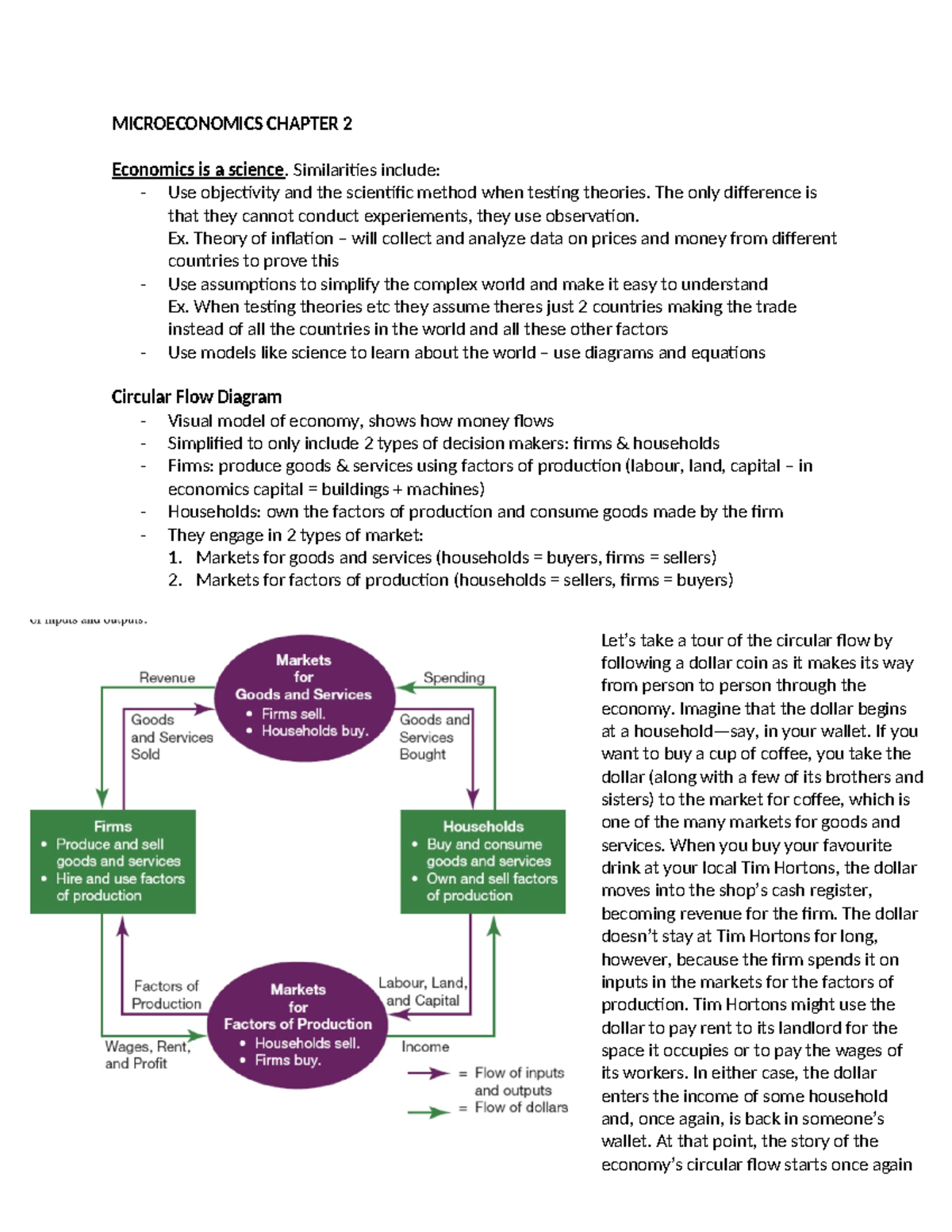 Econ ch 2 notes - MICROECONOMICS CHAPTER 2 Economics is a science ...