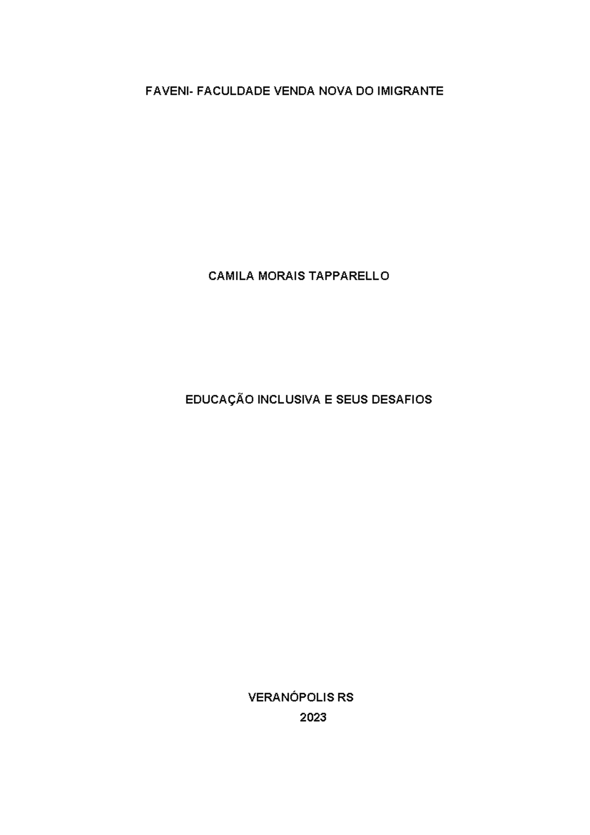 TCC Faveni - TCC CONCLUÍDO E APROVADO, NOTA MAXIMA - FAVENI- FACULDADE ...
