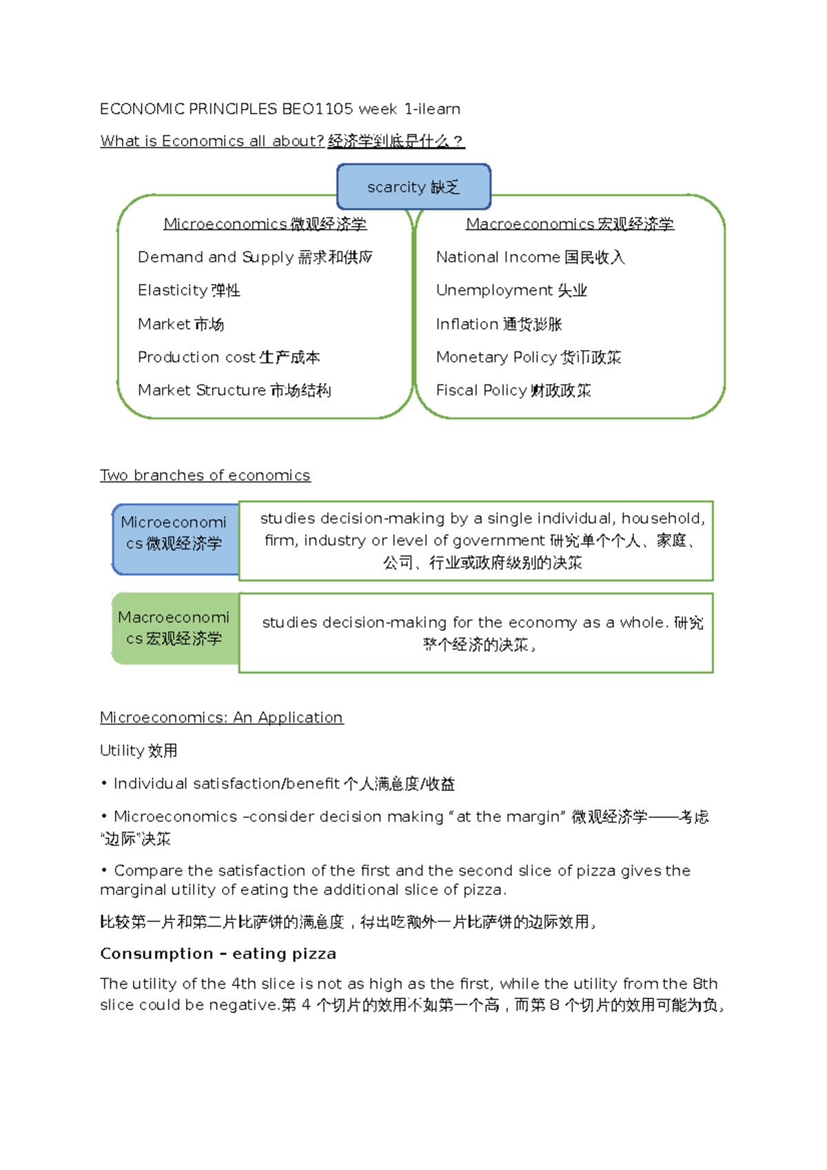 Ilearn week 1 - BEO 1105 enconomic Topic 1 week 1 - Lecture notes 1 ...