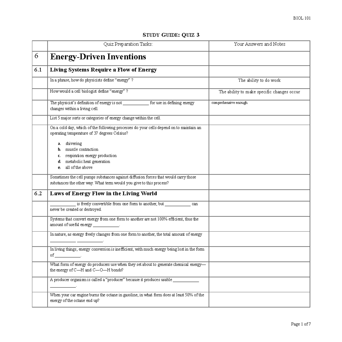 Study Guide Quiz 3 - STUDY GUIDE: QUIZ 3 Quiz Preparation Tasks: Your ...