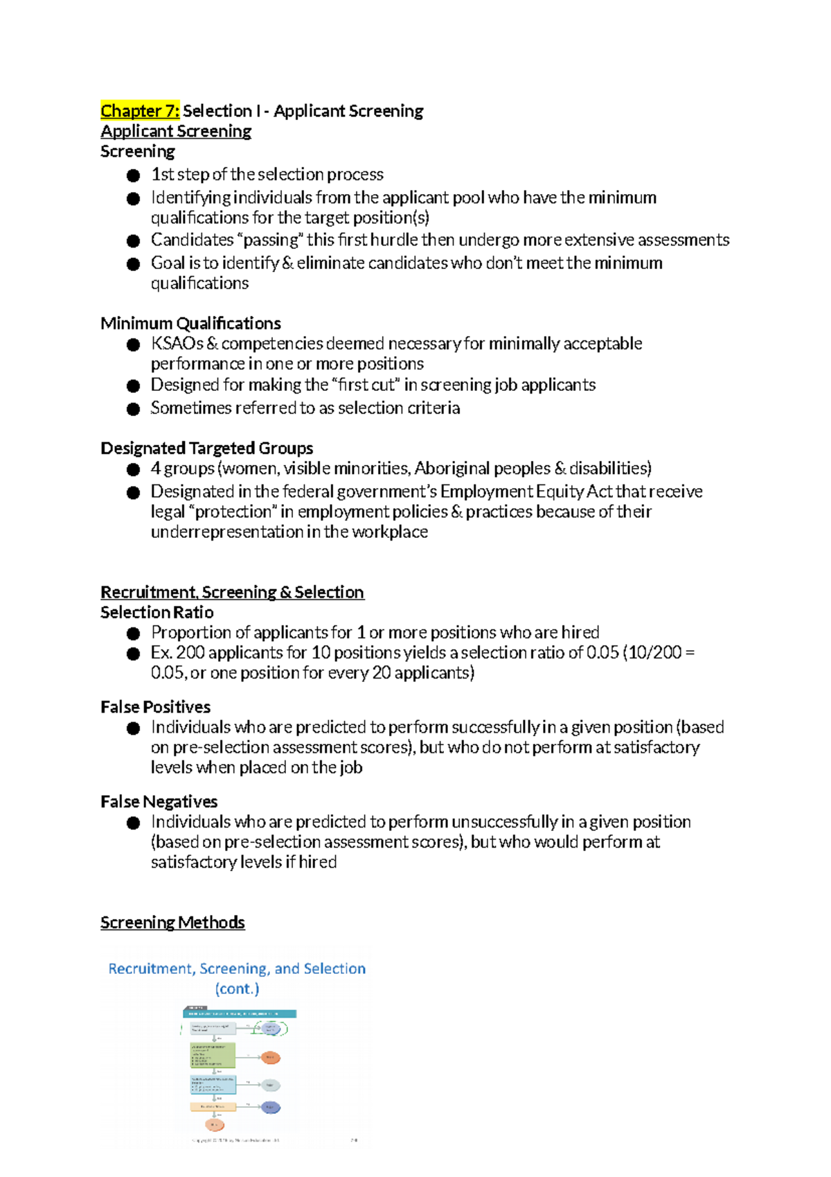 Recruitment - Chapter 7 - Chapter 7: Selection I - Applicant Screening ...