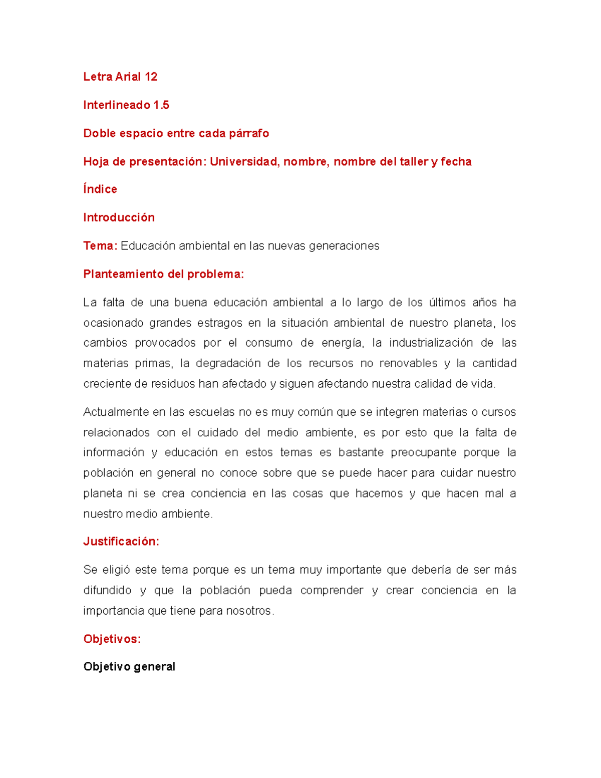 Proyecto metodología - Letra Arial 12 Interlineado 1. Doble espacio ...
