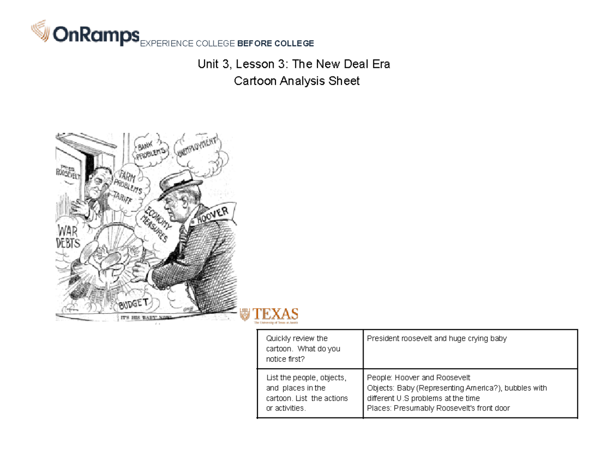 315L U3 L3.3 Cartoon Analysis Sheet - EXPERIENCE COLLEGE BEFORE COLLEGE ...