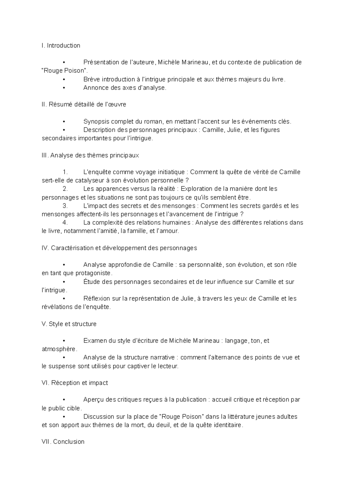 Analyse de lecture du livre Rouge Poison - I. Introduction ...