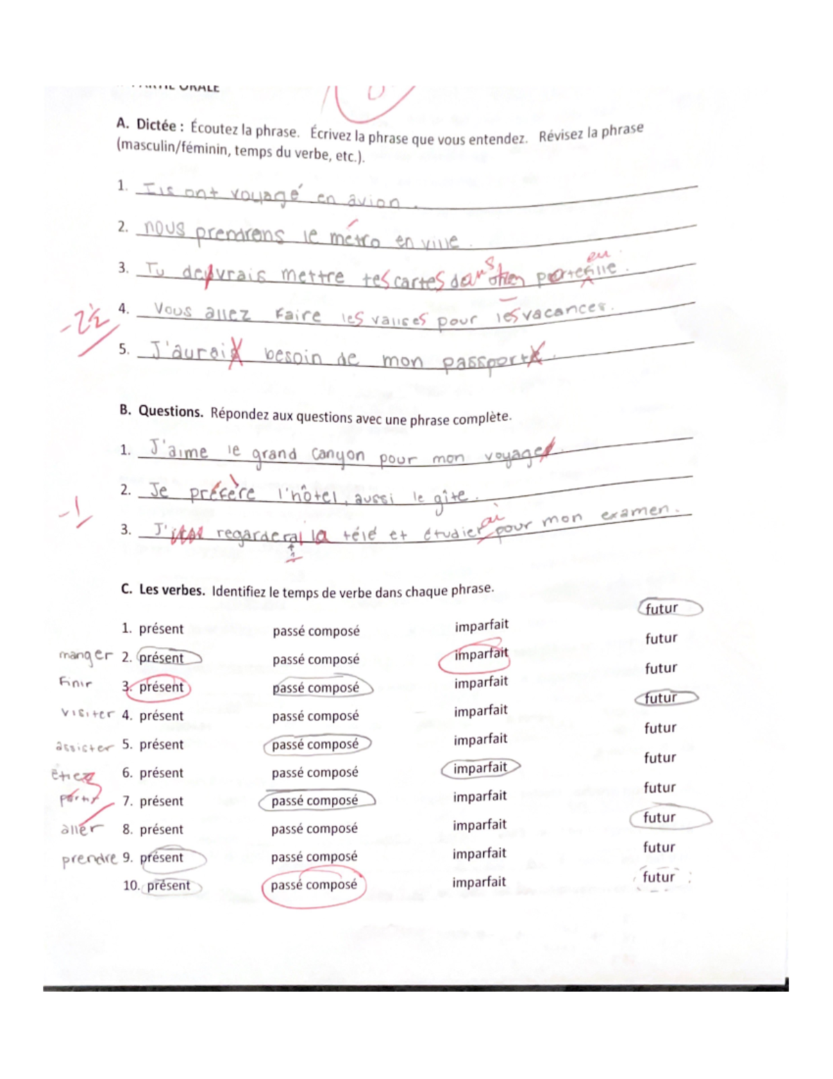 French Test 6 - FREN 201C - Studocu