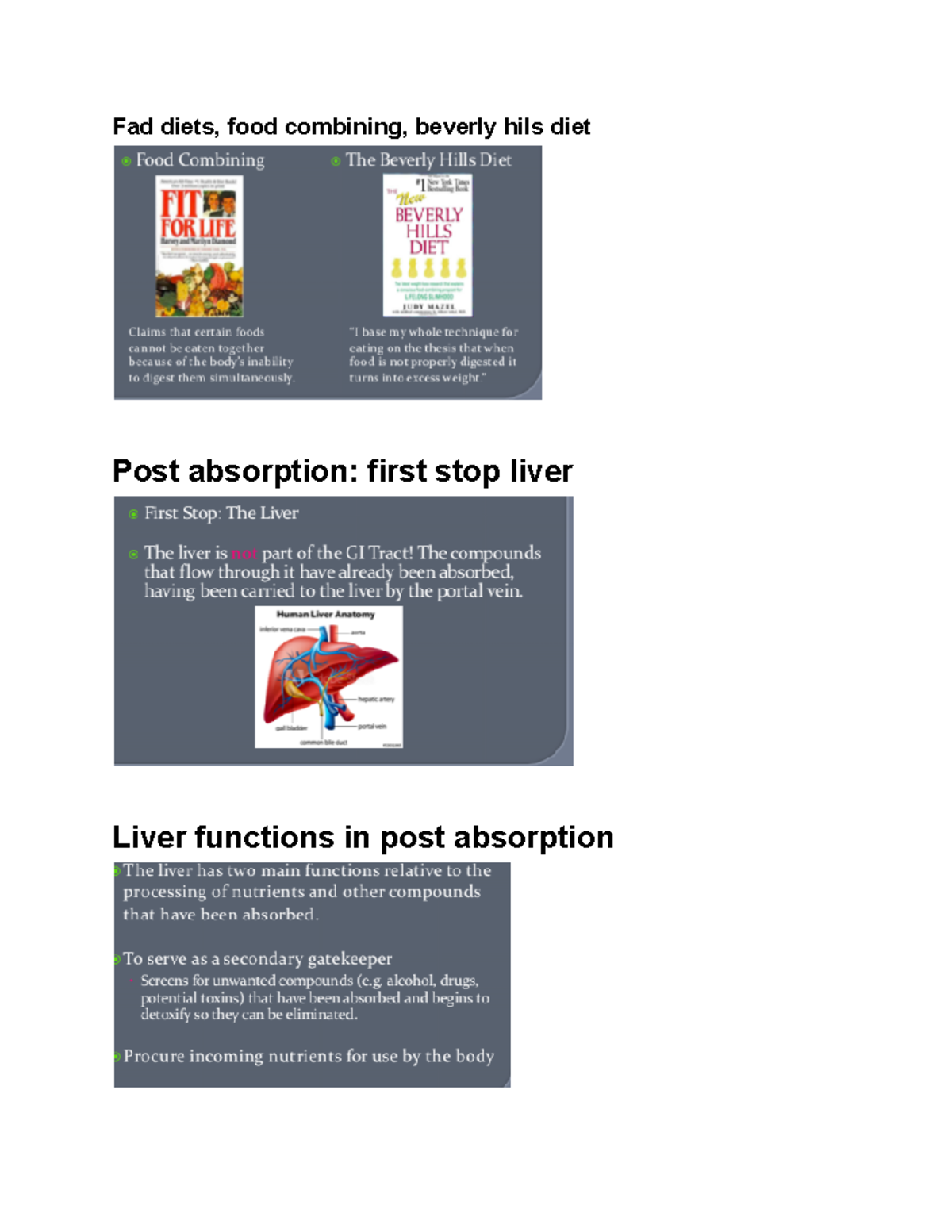 NTR notes 2 - Fad diets, food combining, beverly hils diet Post ...