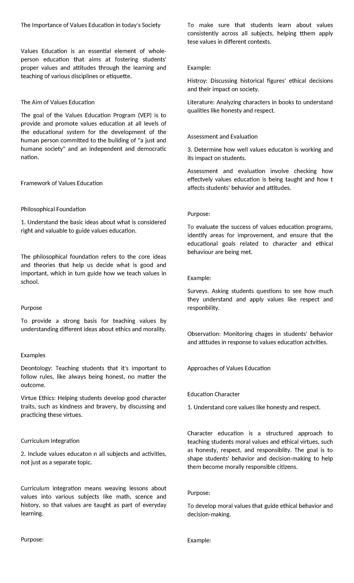 The Importance of Values Education in today - The Aim of Values ...