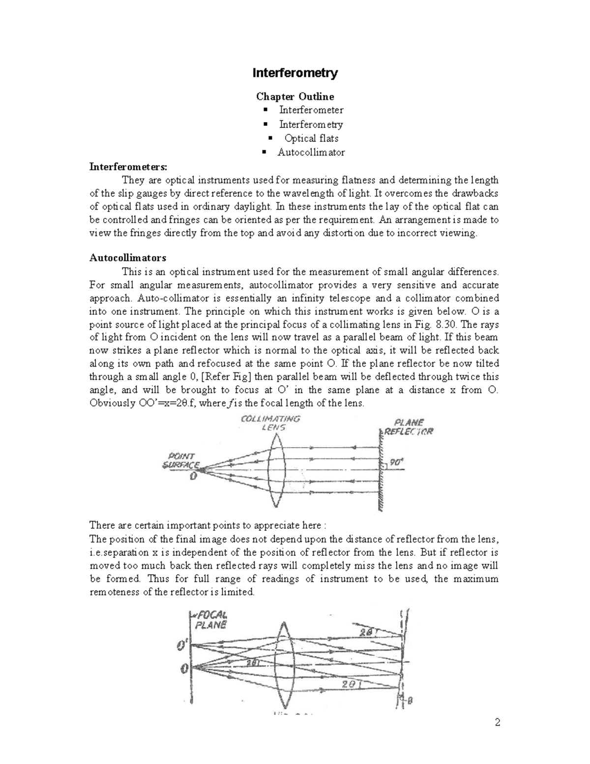 Interferometry Notes Summary Maths For Engineers Custom Book Source Book Interferometry