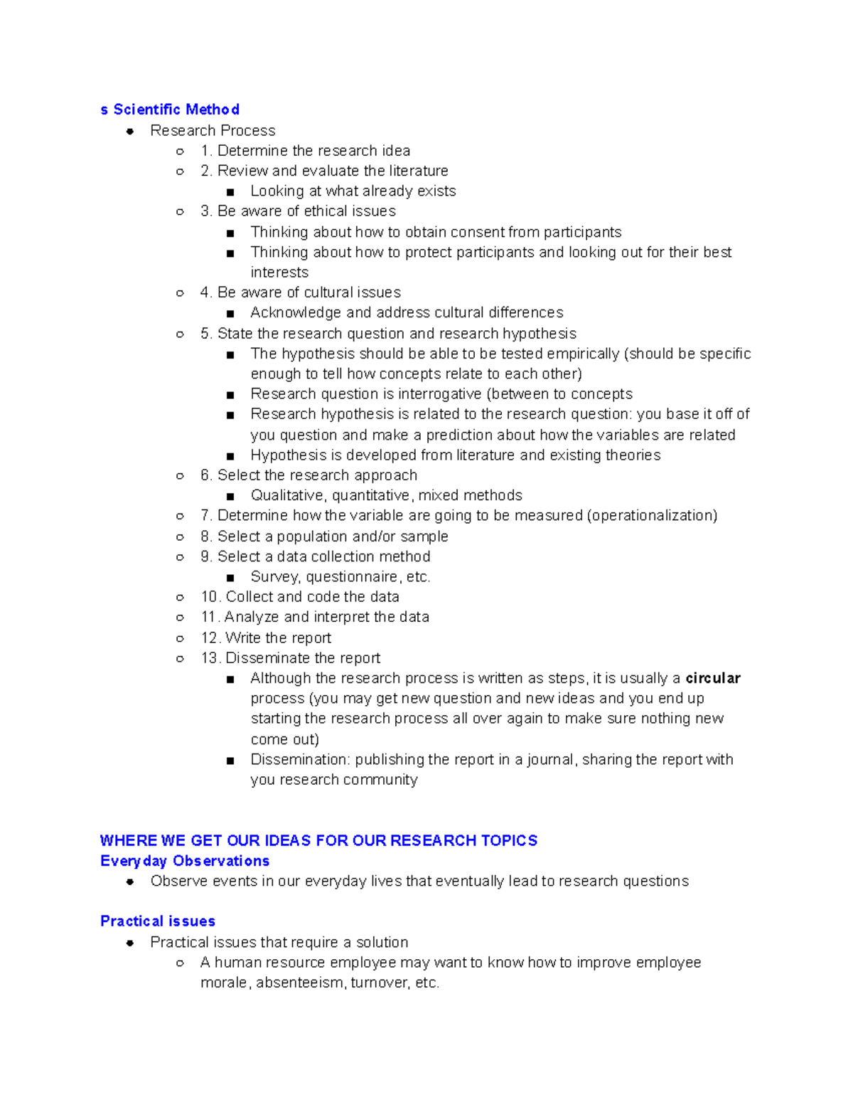 Psych 002 Unit 2 Lecture Notes - s Scientific Method Research Process 1 ...