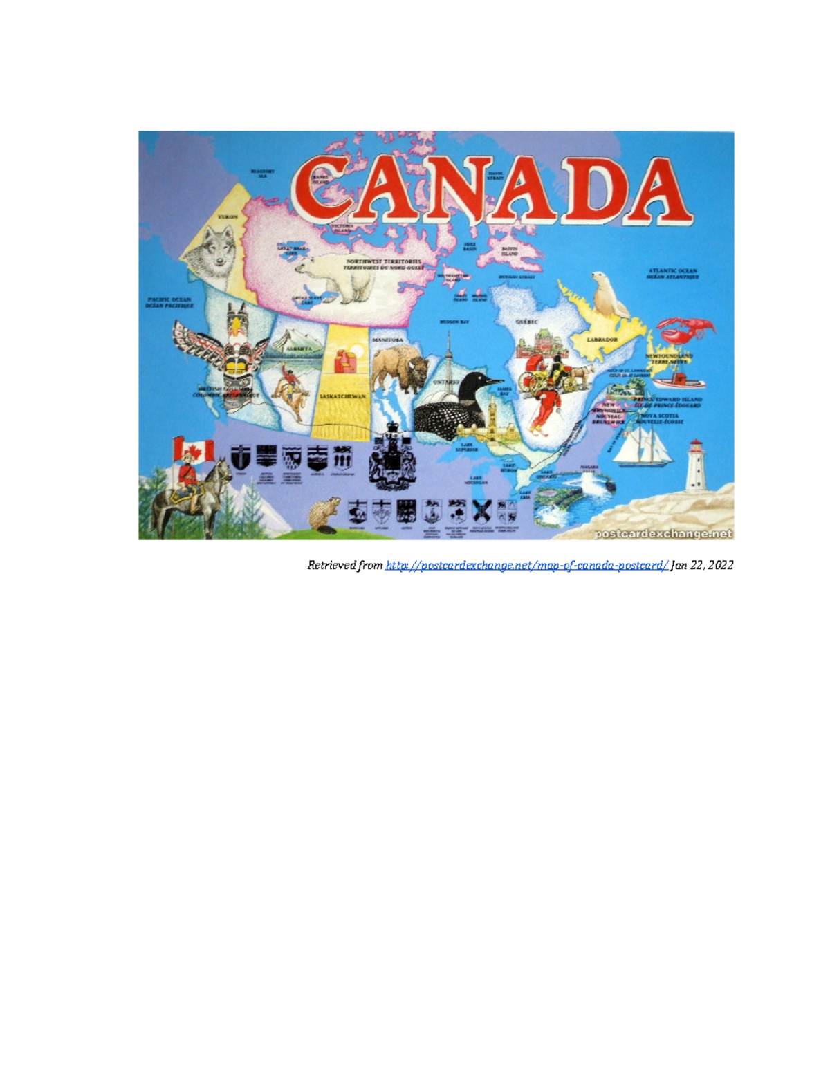 Postcard Proposal - Retrieved from postcardexchange/map-of-canada ...