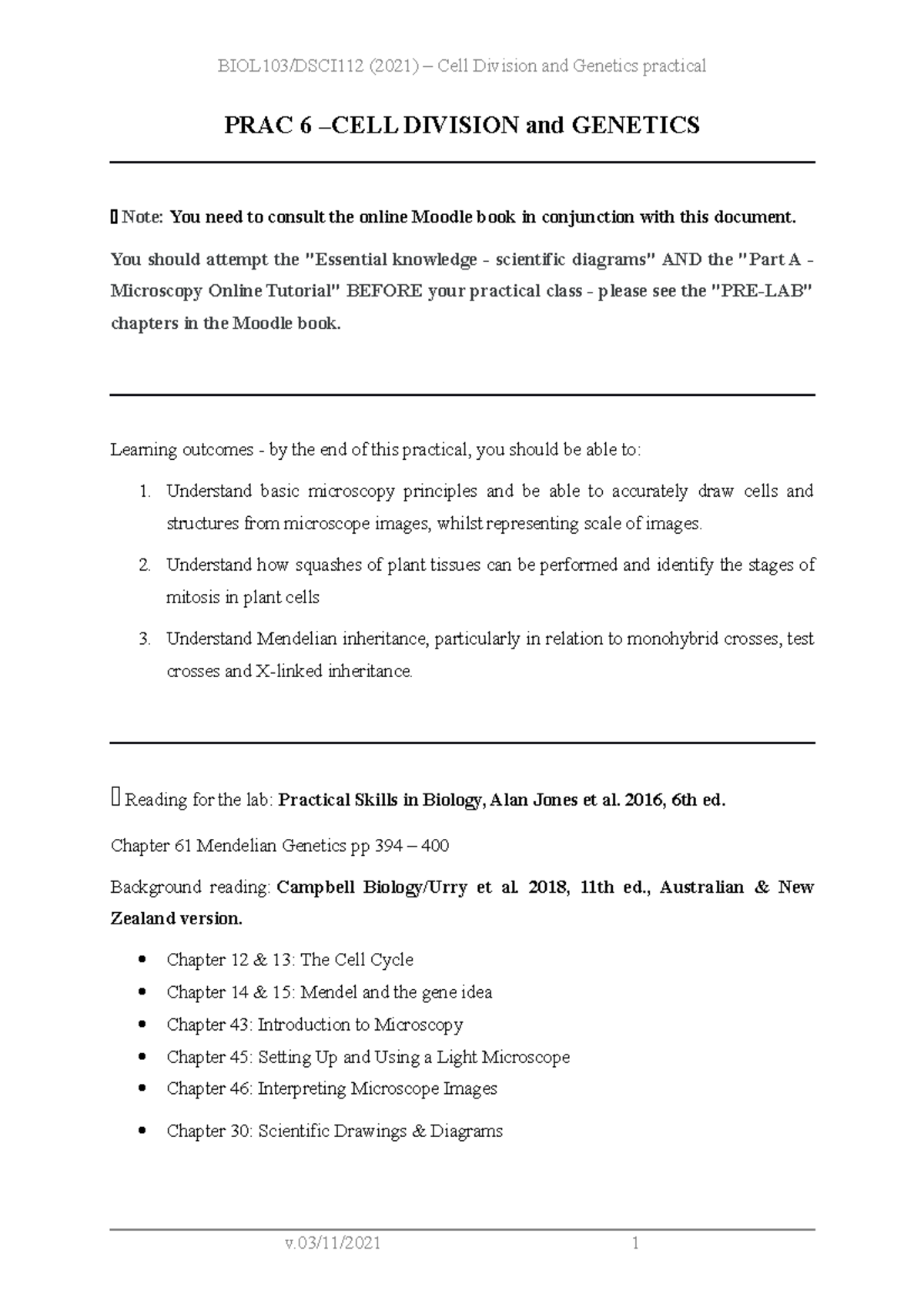Cell Division and Genetics practical manual - word document - PRAC 6 ...