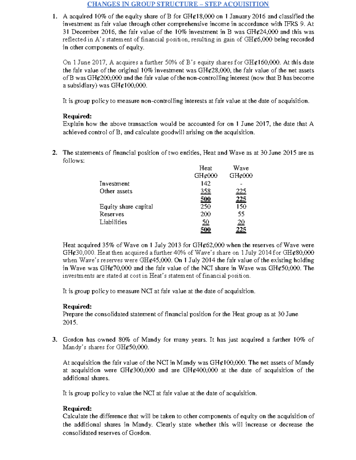 Changes IN Group Structure - STEP Acquisition - CHANGES IN GROUP ...