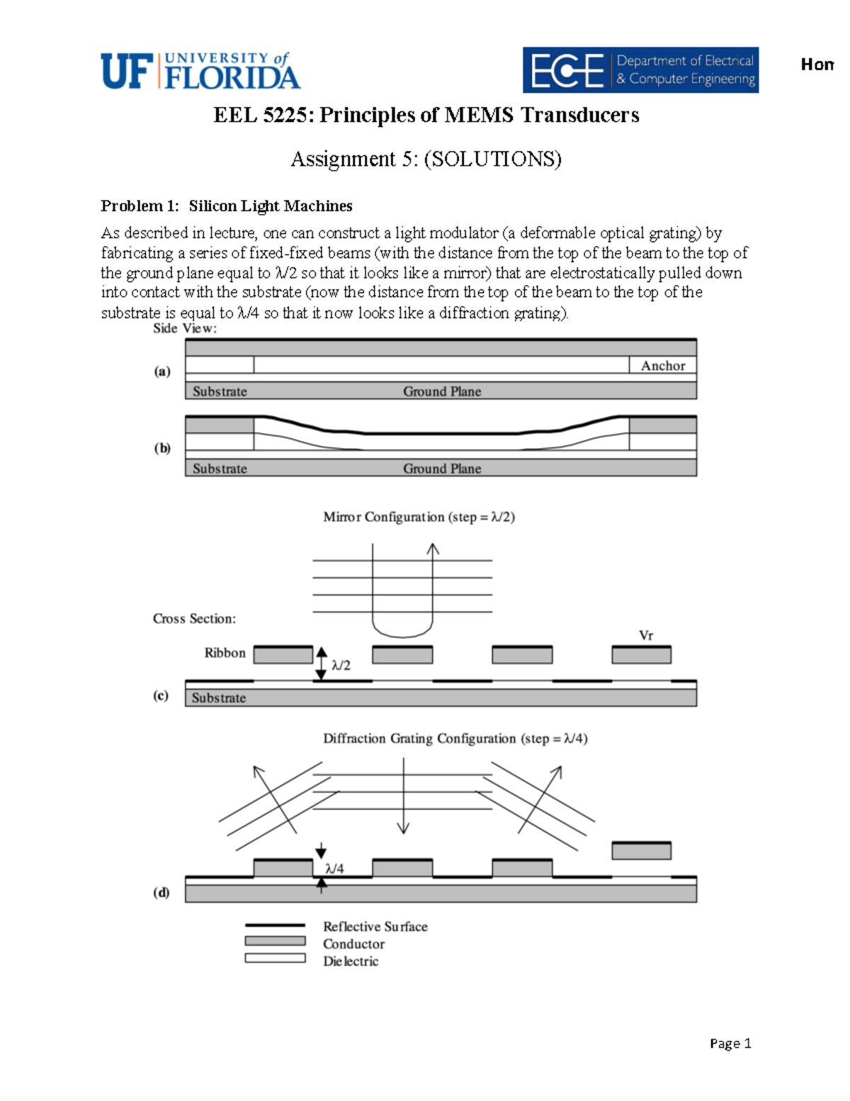 EEL 5225 - HW5s - HW5 Solution - EEE 5225: Principles of MEMS Transducers EEL 5225: - Studocu