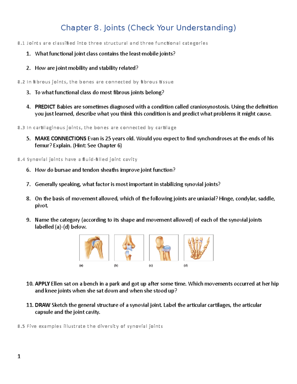 Chapter 8. (Check Your Understanding Questions) - Chapter 8. Joints ...