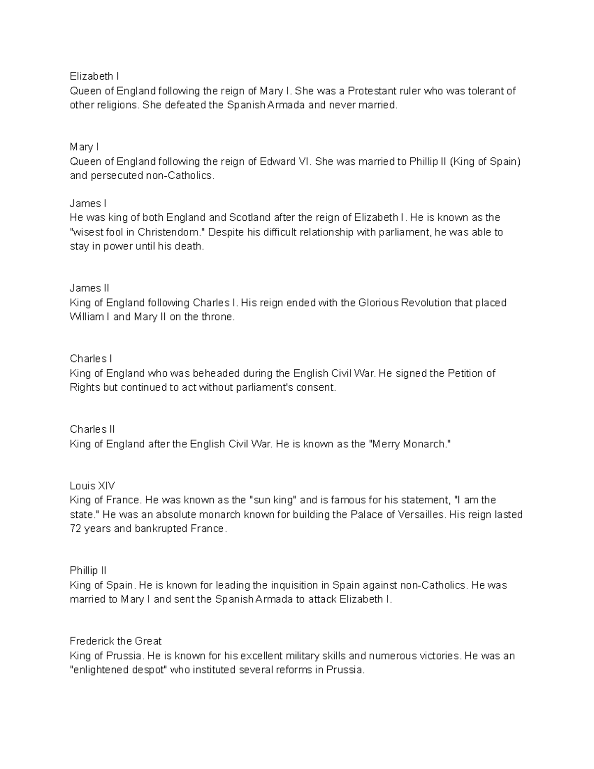 Royal's family overview and England history keywords - Elizabeth I ...