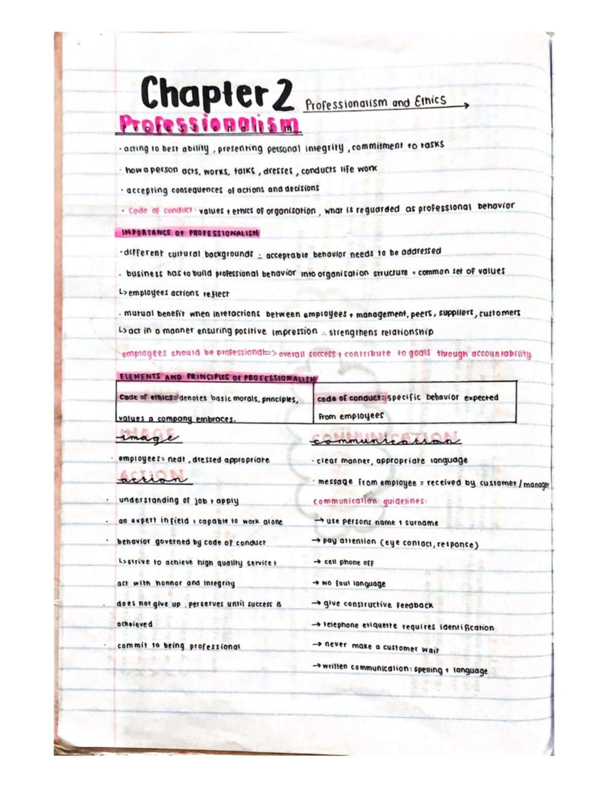 Chapter 2 - Professionalism - BSA001 - Studocu