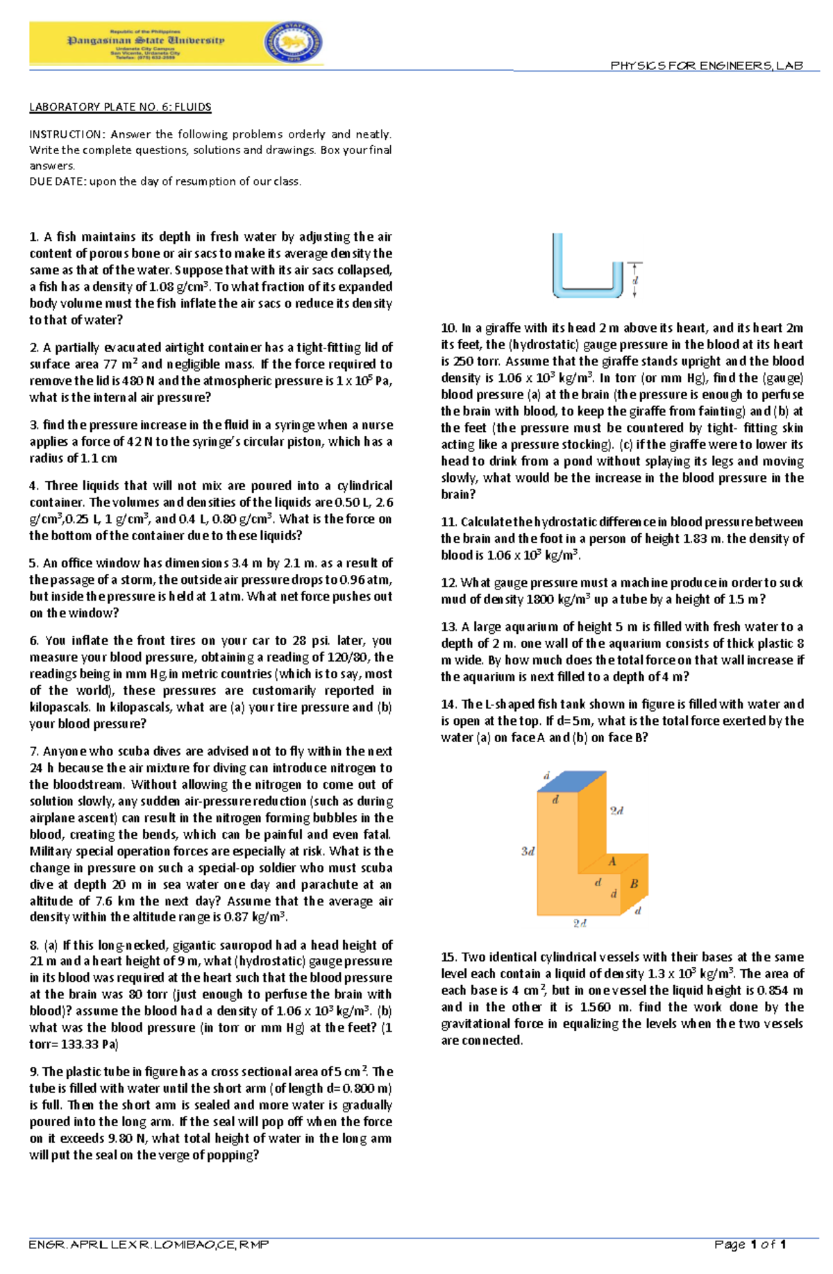 Physics Laboratory Plate - - Studocu