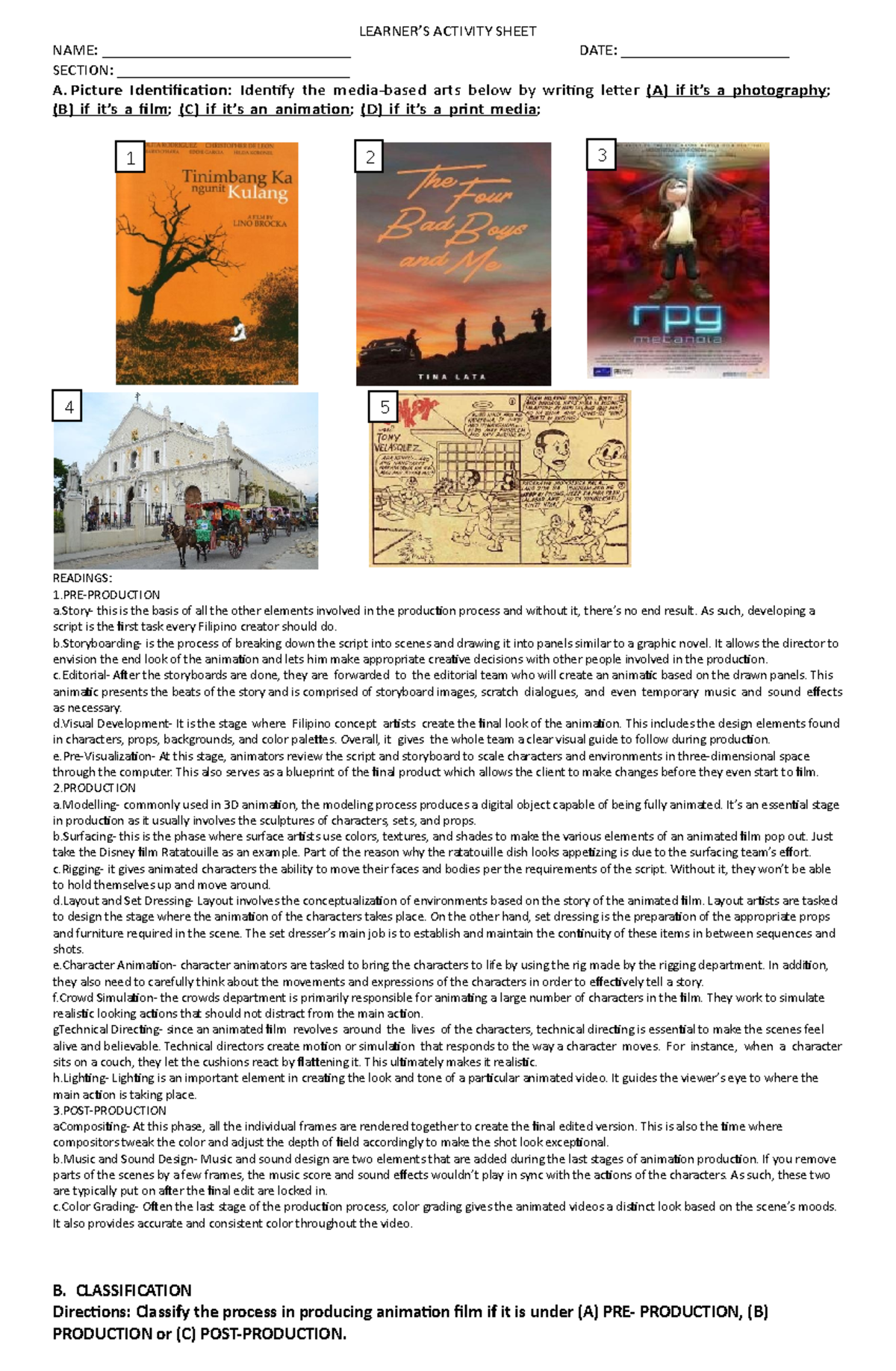 LAS - Learners Activity Sheet for Grade 10 Arts - 1 2 3 LEARNER’S ...